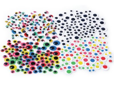 ADHESIVE MOVING EYES Assorted sizes and colours - WESCO