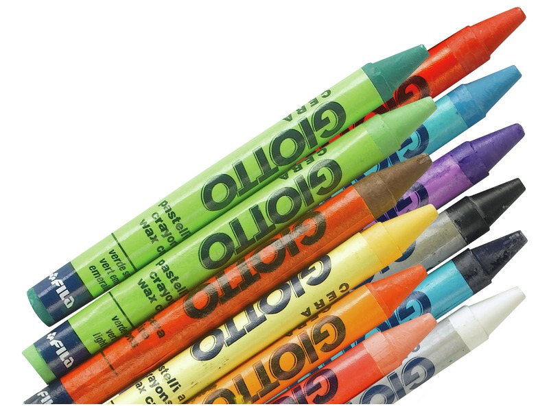 BRIGHT COLOURING WAX CRAYONS fine tip - WESCO